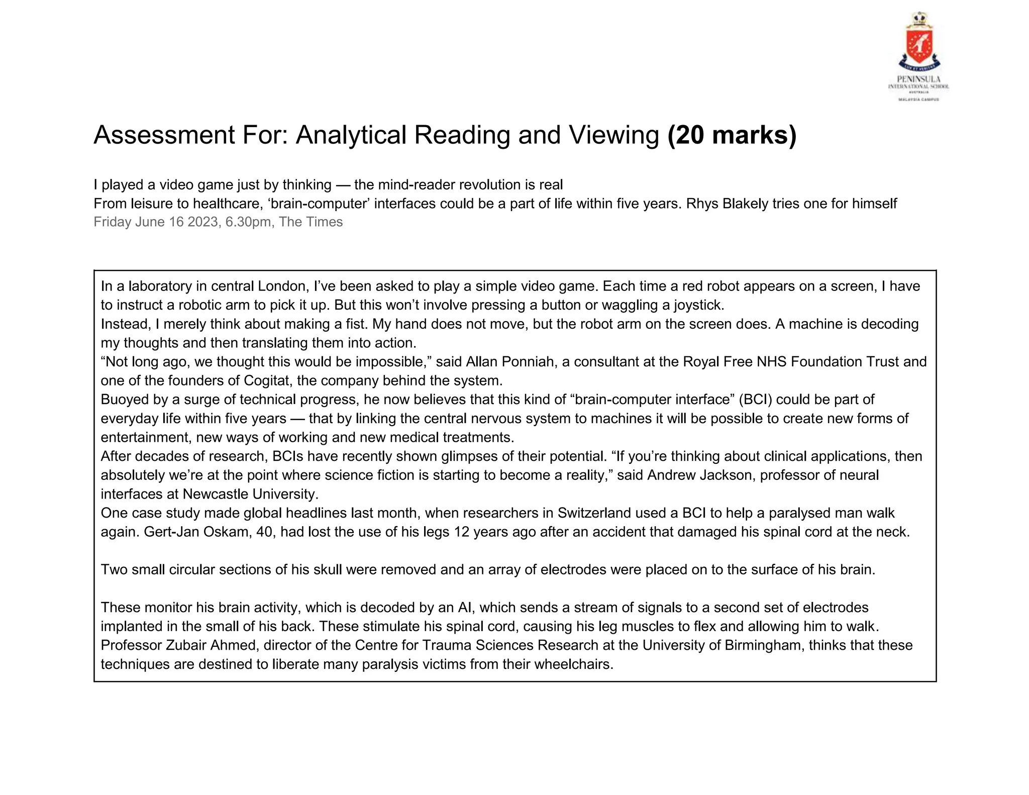 Analytical Reading and Viewing Y10.docx