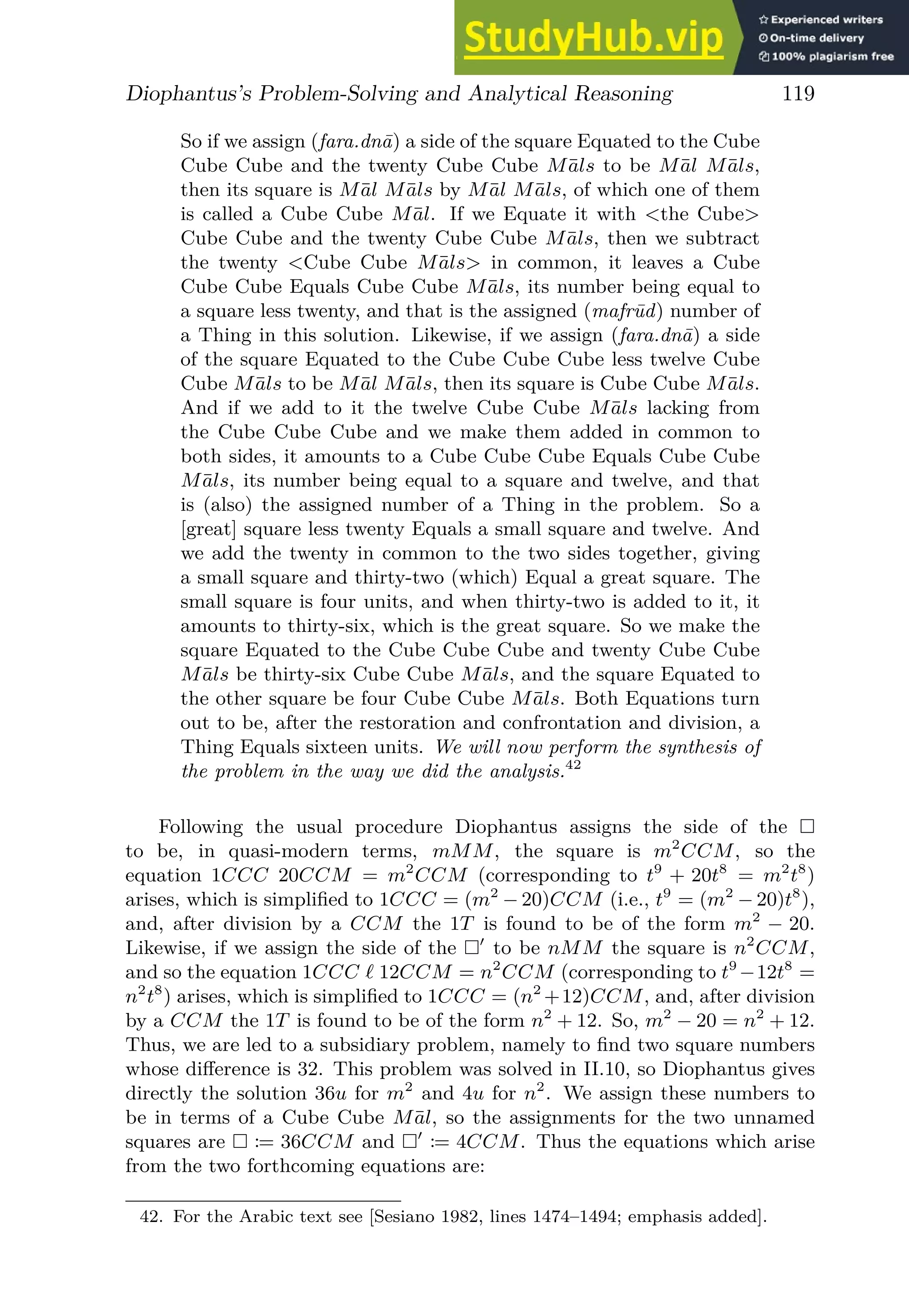 Analytical Reasoning and Problem-Solving in Diophantus s Arithmetica ...
