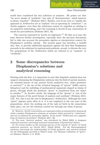 Analytical Reasoning and Problem-Solving in Diophantus s Arithmetica ...