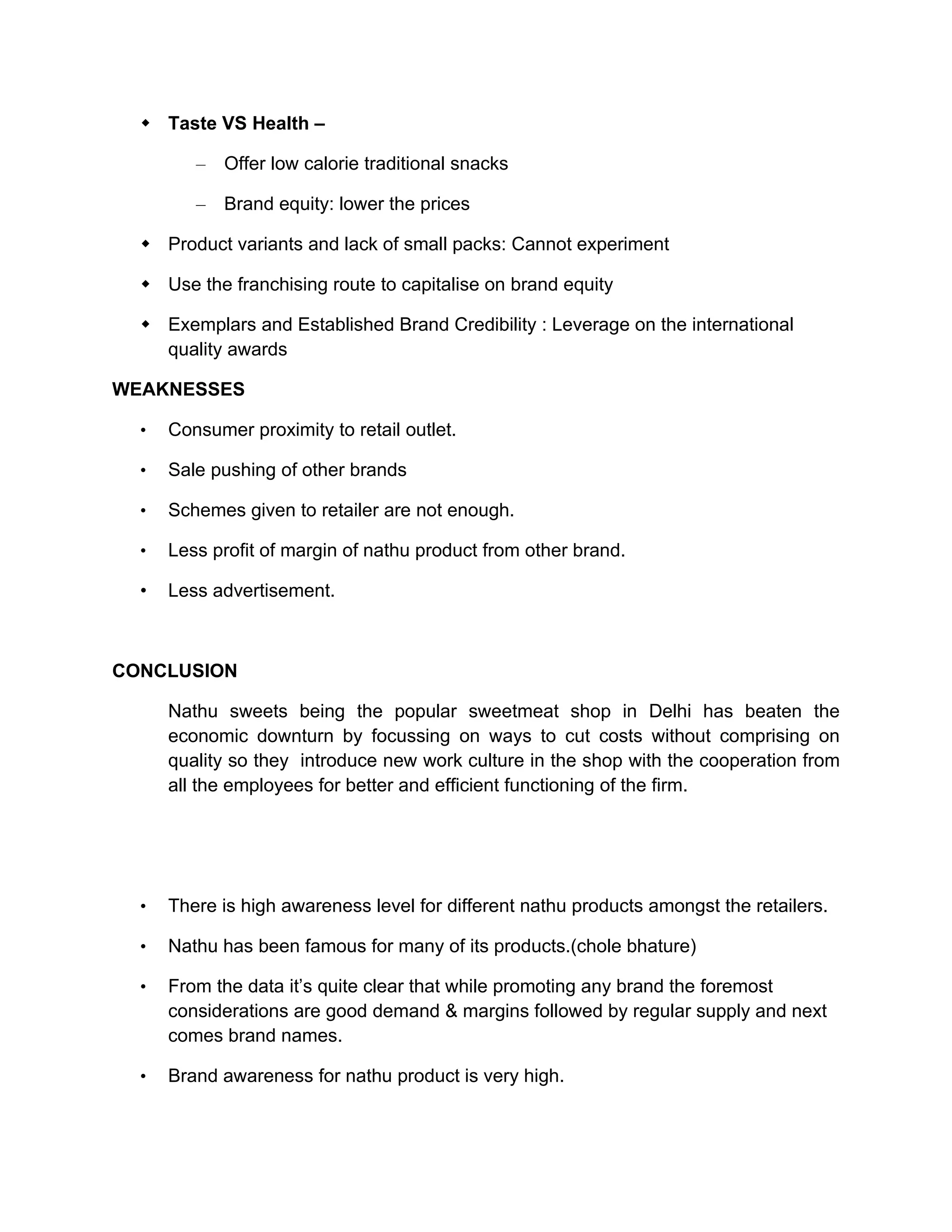 Analytical Report On Nathu Sweet | DOC