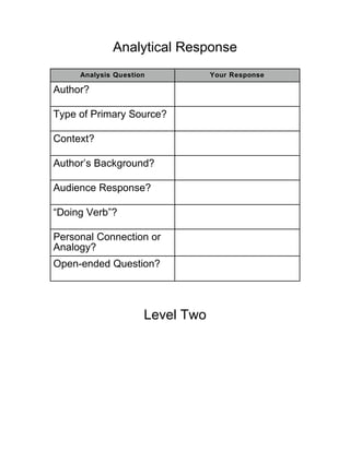 Analytical response | PDF