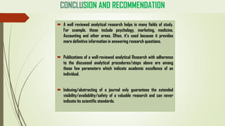 ANALYTICAL REVIEW AND PROCEDURE: RESEARCH AND ACCEPTABLE PAPER FOR ...