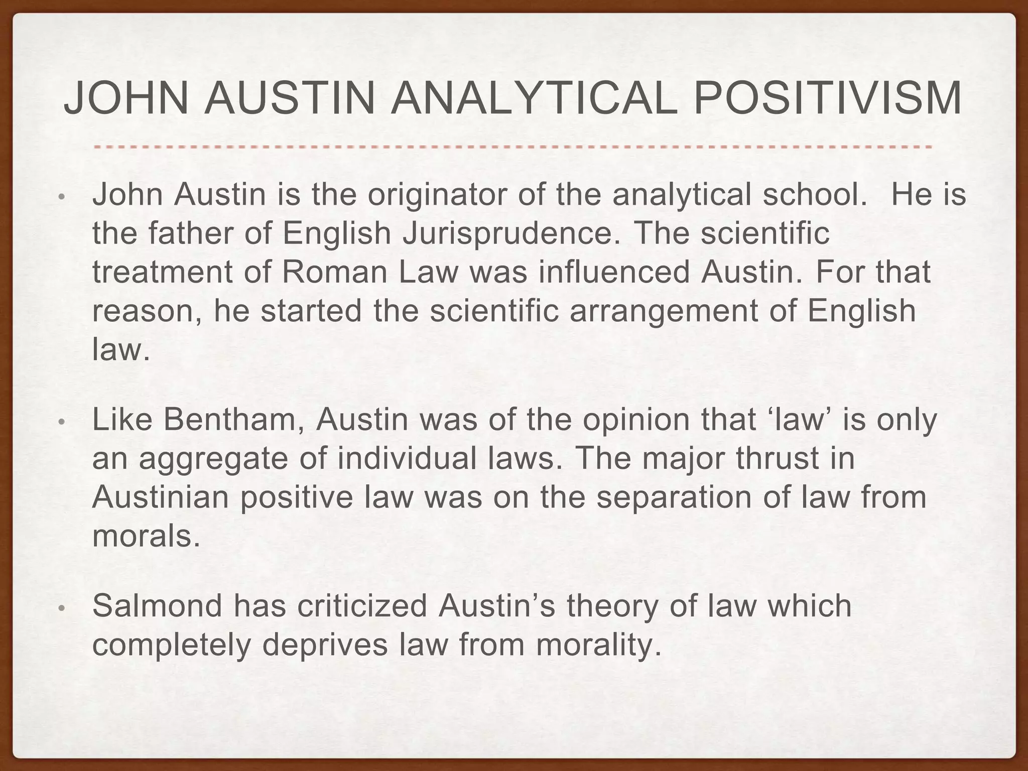 Analytical school of Jurisprudence | PPTX