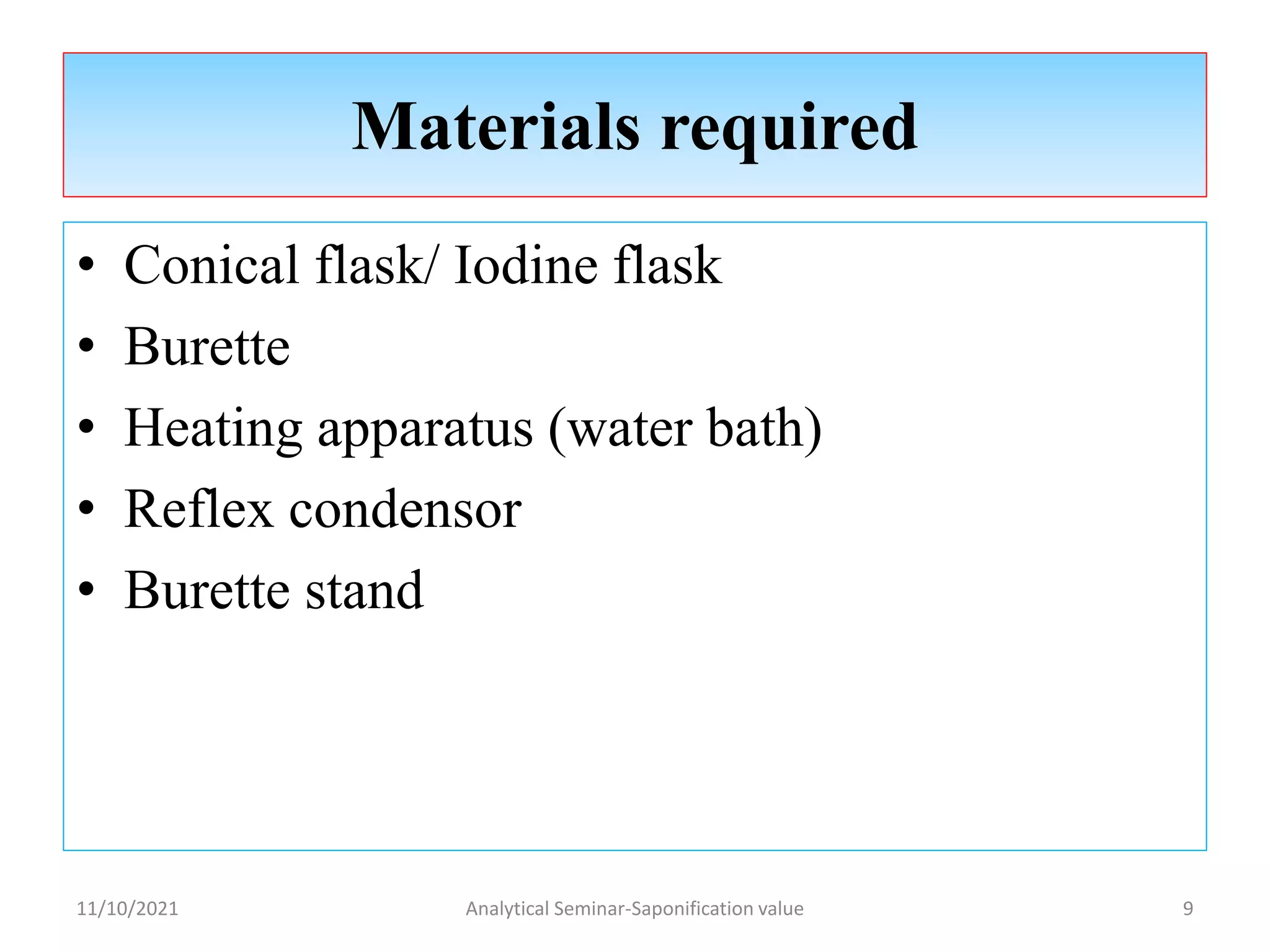 SAPONIFICATION VALUE | PPTX