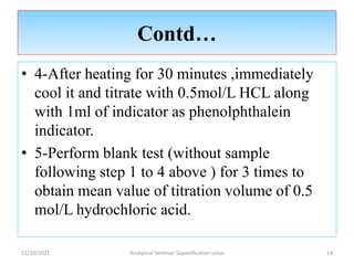 SAPONIFICATION VALUE | PPTX