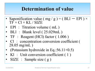 SAPONIFICATION VALUE | PPTX