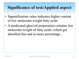 SAPONIFICATION VALUE | PPTX