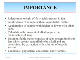 SAPONIFICATION VALUE | PPTX