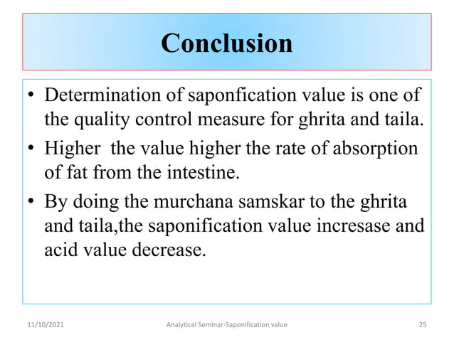 SAPONIFICATION VALUE | PPTX