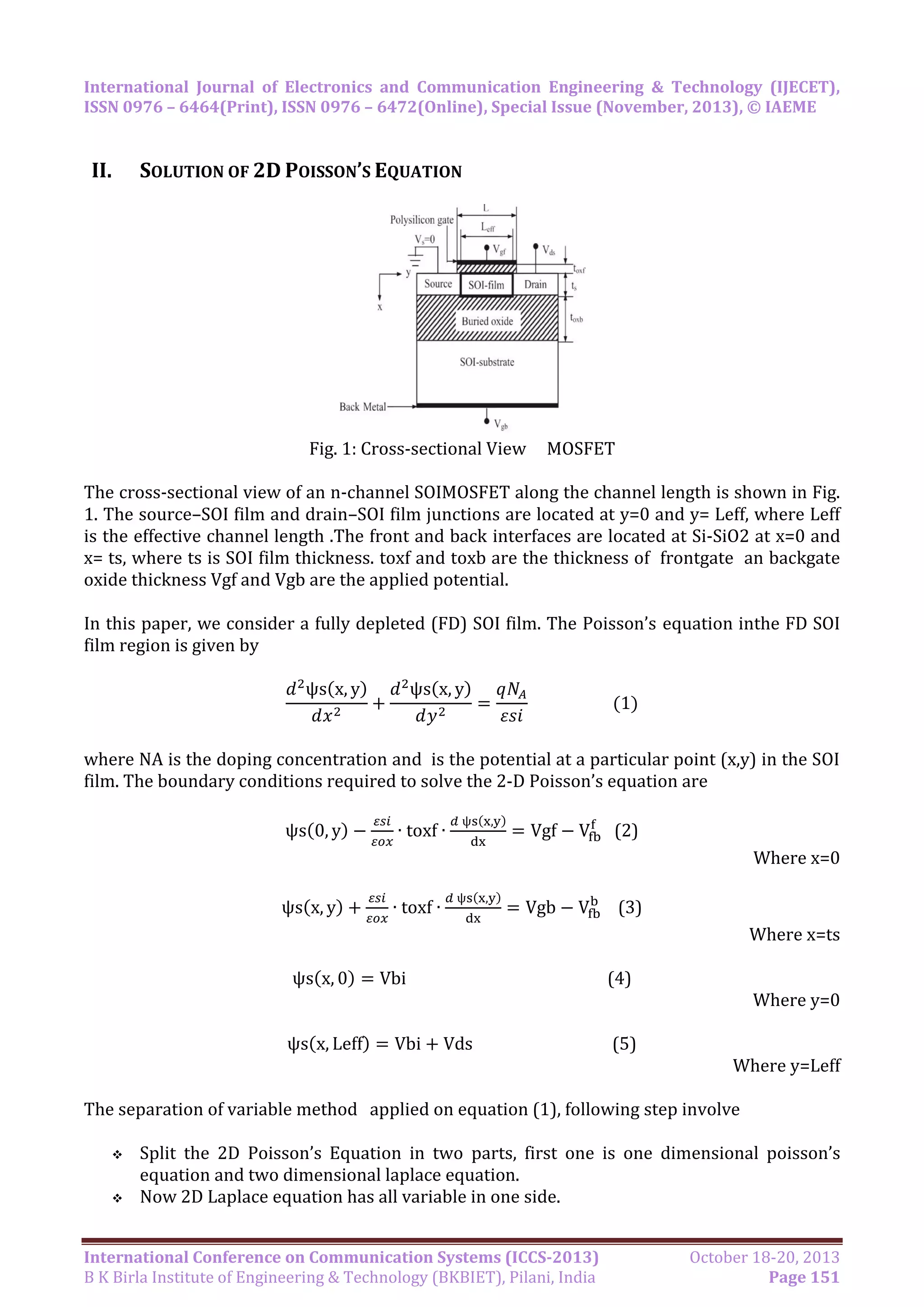 Analytical solution of 2d poisson’s equation using separation of ...