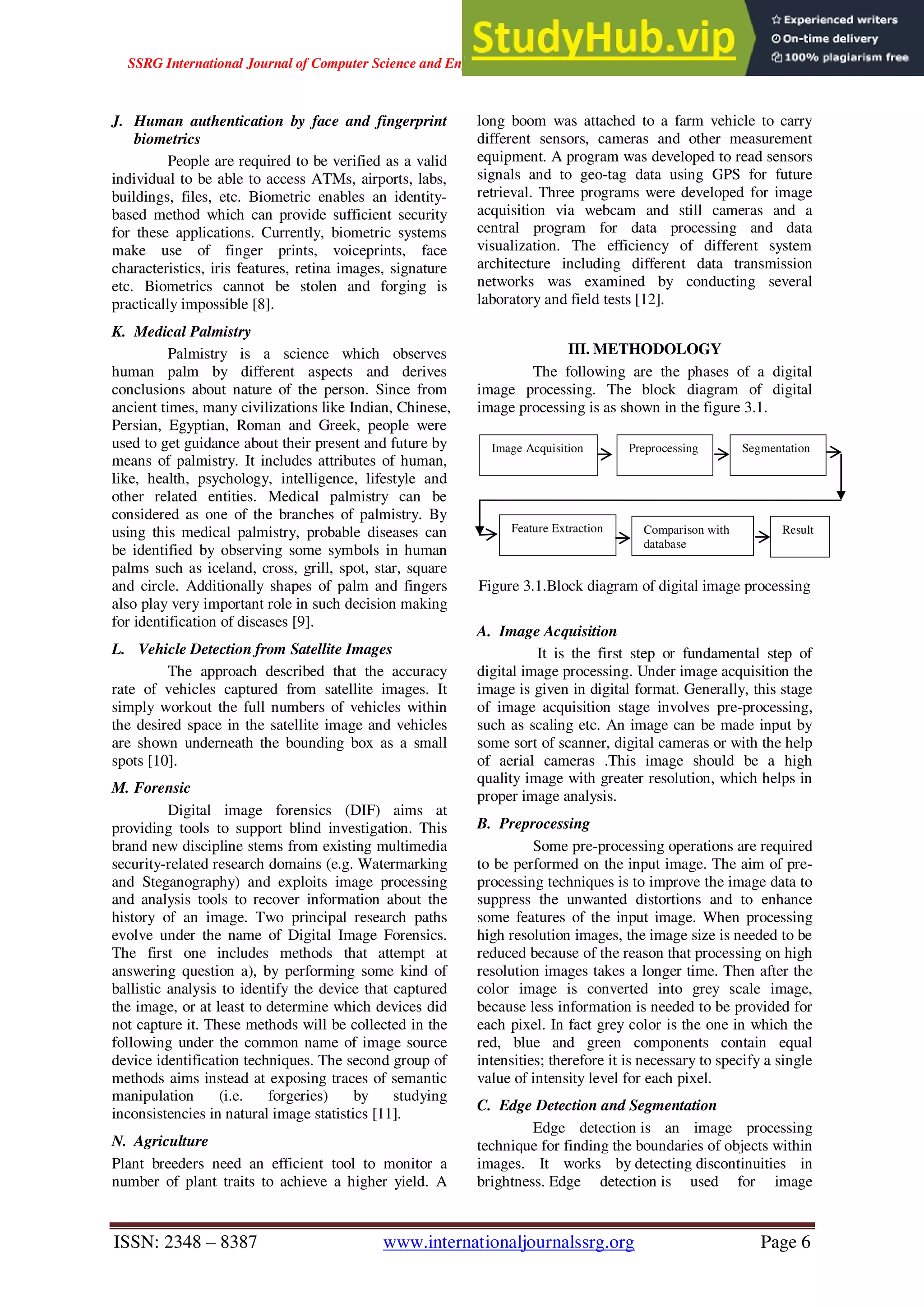 Analytical Study On Digital Image Processing Applications | PDF