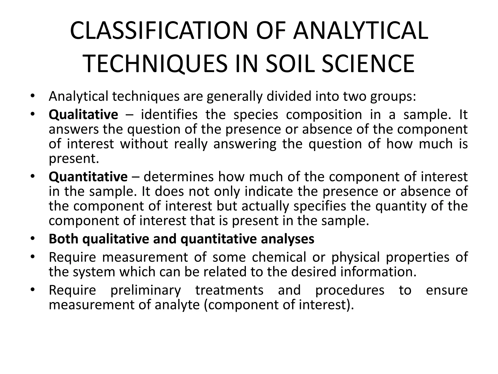 Analytical techniques in soil science ppt | PPTX