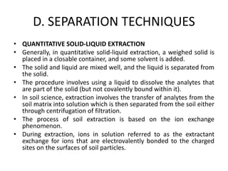 Analytical techniques in soil science ppt | PPTX