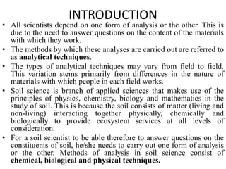 Analytical techniques in soil science ppt | PPTX