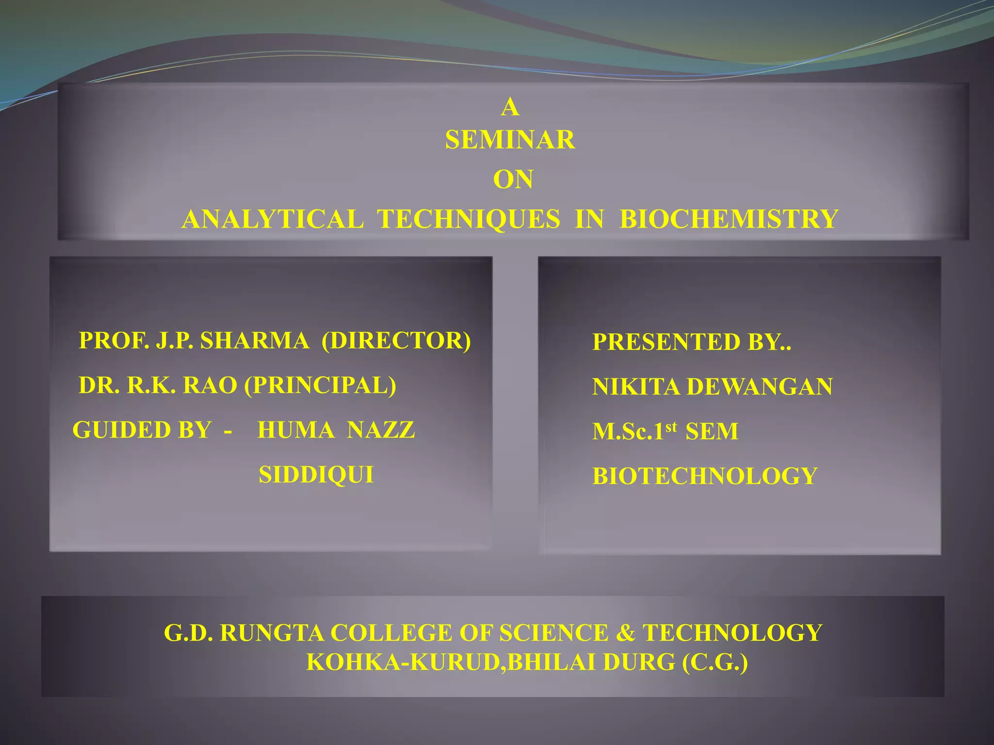 Analytical Techniques Ppt Pptx