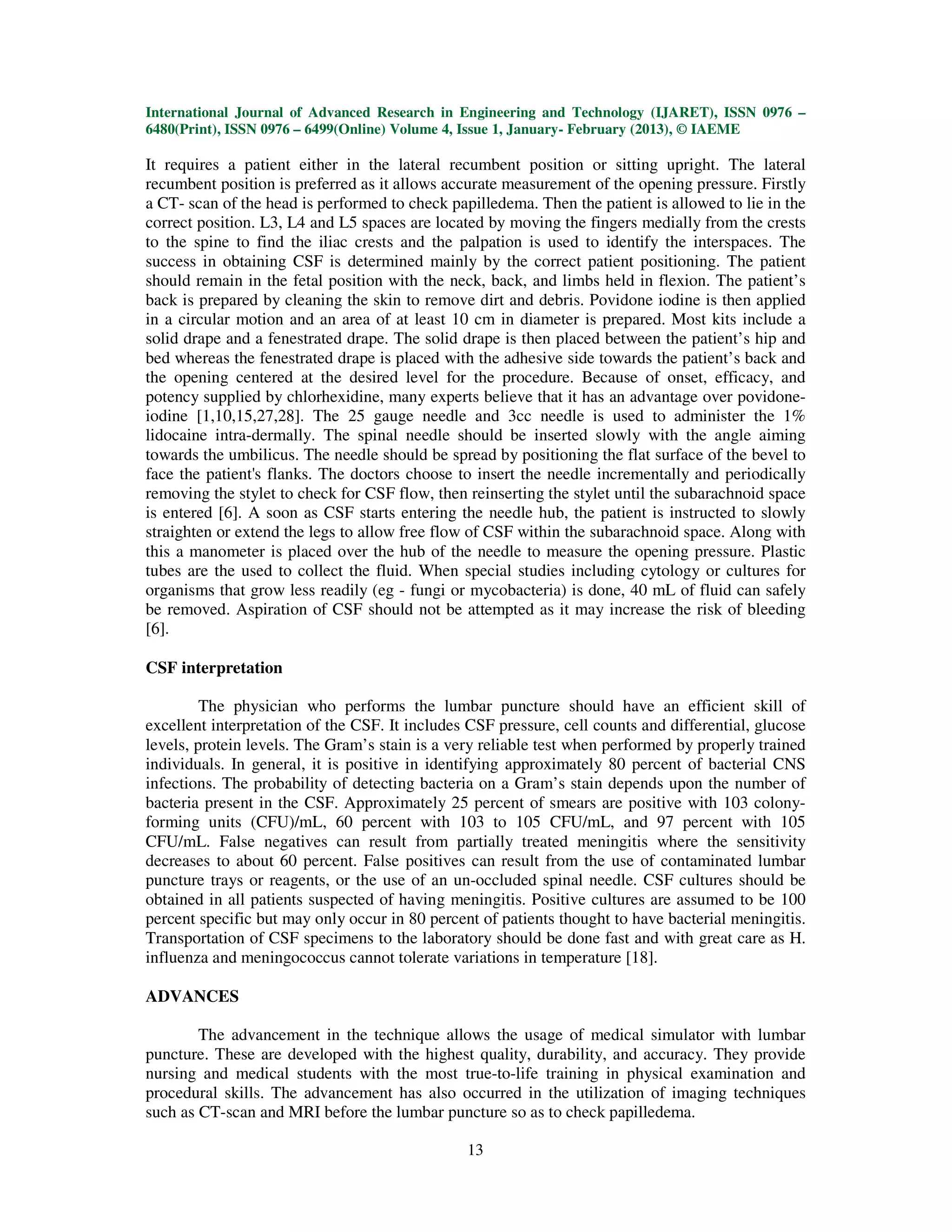 Analytical techniques used for disease diagnosis–invasive and non ...