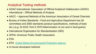 Analytical tests for cereals and their products | PDF