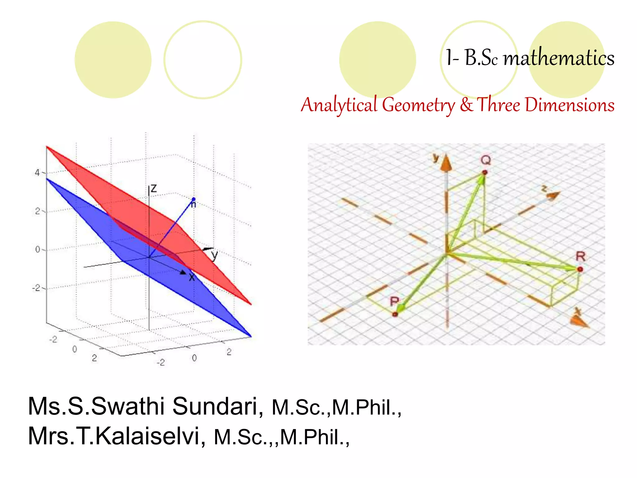Analytical Geometry in three dimension | PPT
