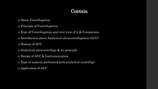Analytical ultracentrifuge | PPTX