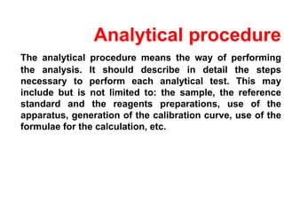 Analytical method validation | PDF