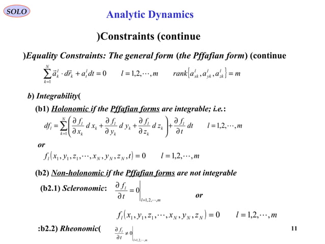 Analytic dynamics | PPT