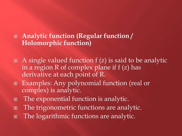 Analytic function | PPTX | Physics | Science
