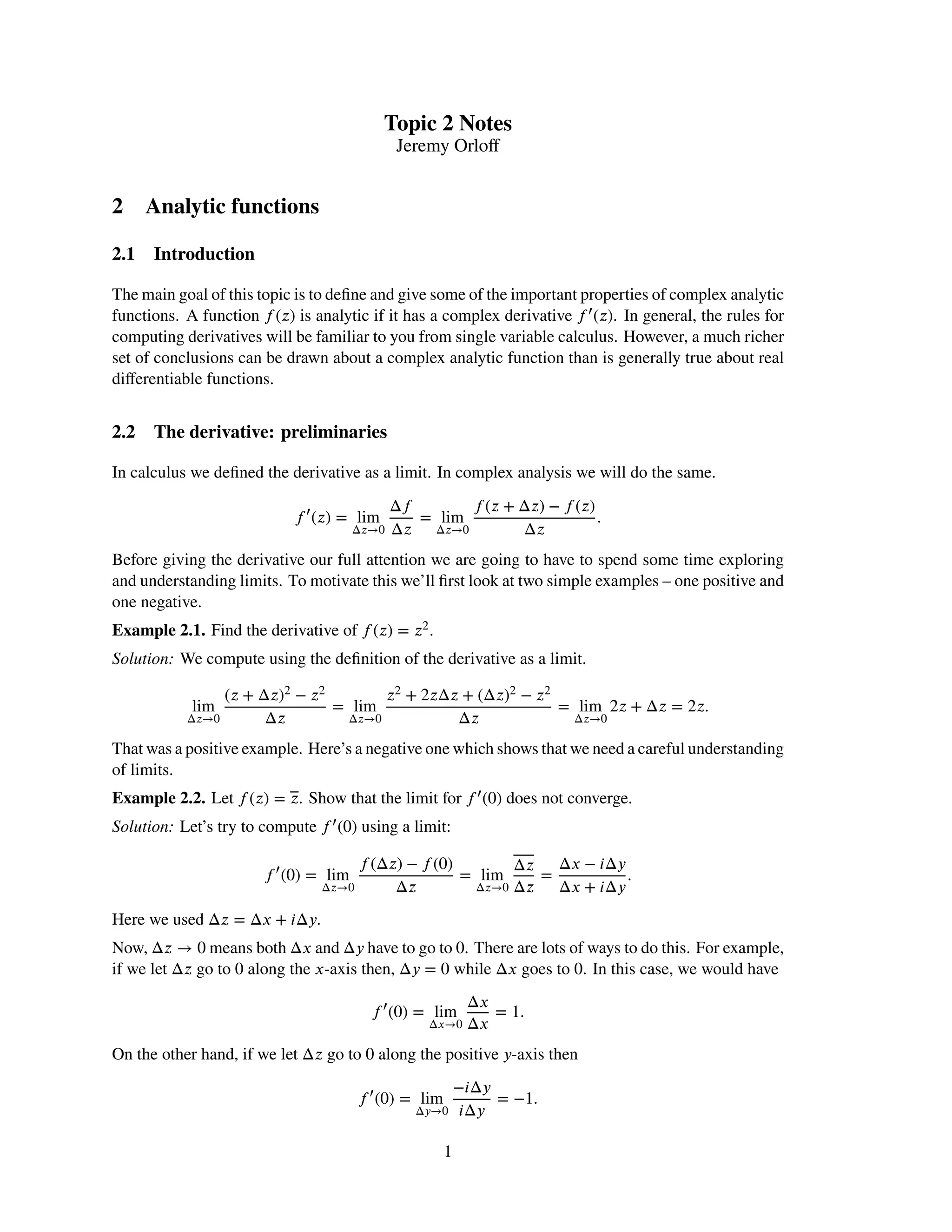 Analytic Function 1 Pdf