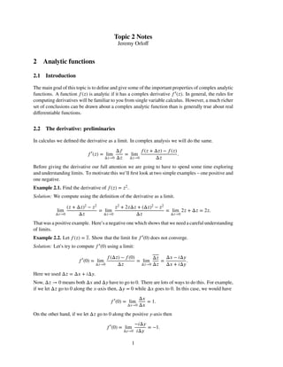 Analytic function 1 | PDF