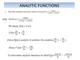 Analytic functions | PPTX