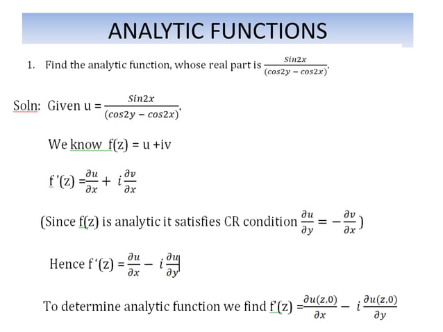 Analytic functions | PPTX