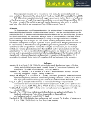 ANALYTIC GENERALIZATION VALIDATING THEORIES THROUGH RESEARCH BY MANAGEMENT PRACTITIONERS AND ...