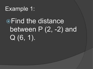Analytic geom and distance formula | PPT