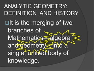Analytic geom and distance formula | PPT