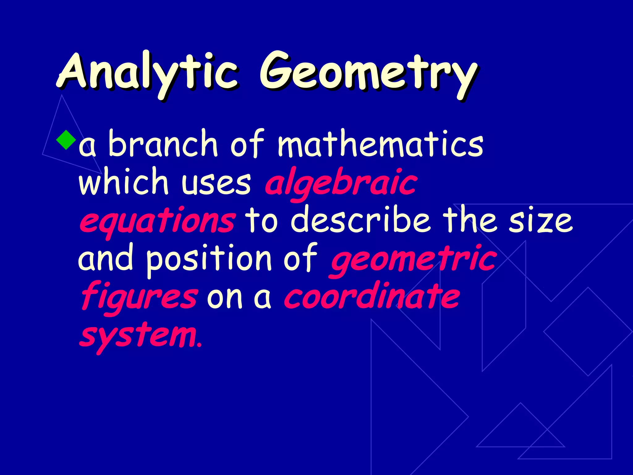 Analytic Geometry Basic Concepts Ppt