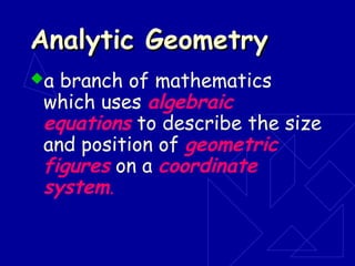 Analytic geometry basic concepts | PPT