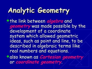 Analytic geometry basic concepts | PPT