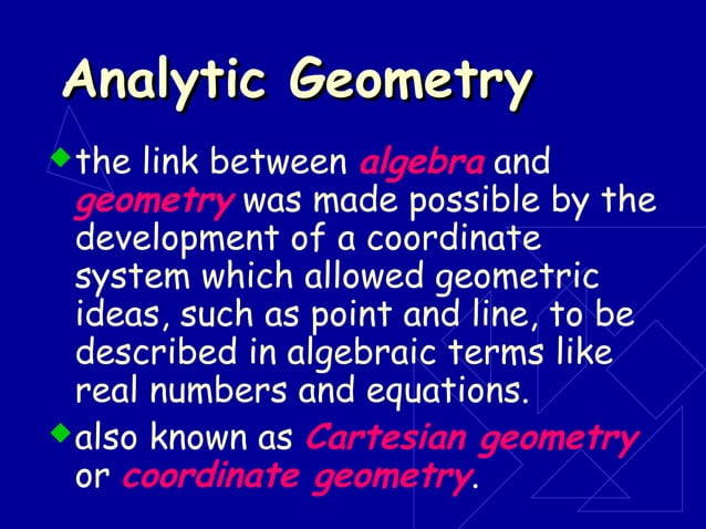 Analytic geometry basic concepts | PPT