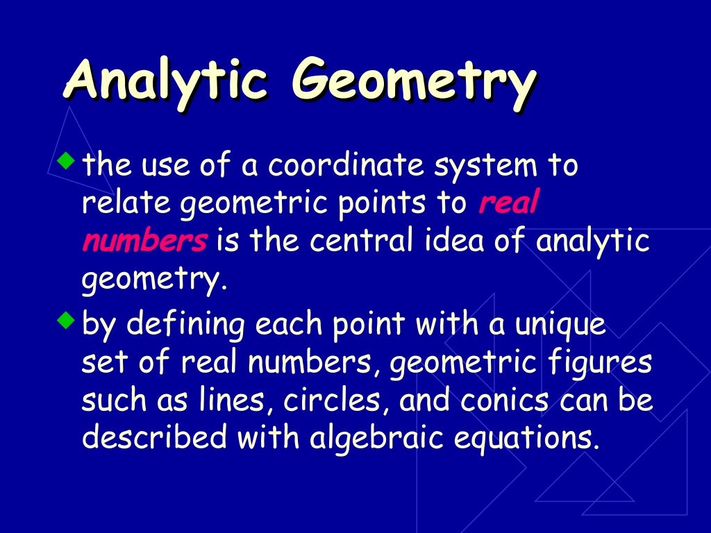Analytic geometry basic concepts