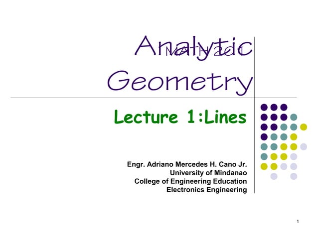 Analytic geometry lecture1 | PPT | Geography | Science