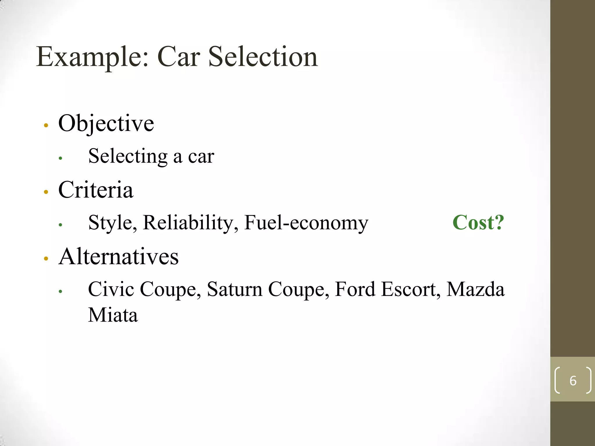 Analytic hierarchy process | PPT Analytic hierarchy process | PPT