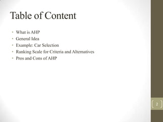 Analytic hierarchy process | PPTX