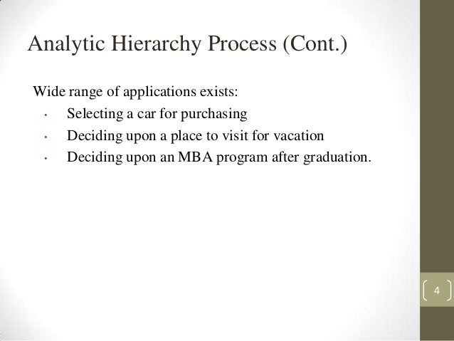 Analytic hierarchy process