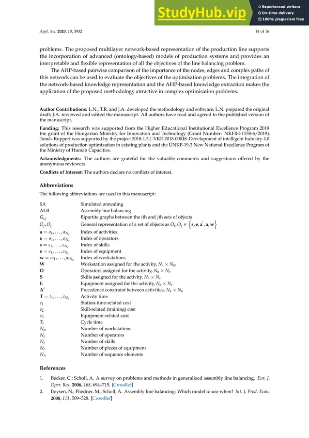 Analytic Hierarchy Process And Multilayer Network-Based Method For Assembly Line Balancing | PDF