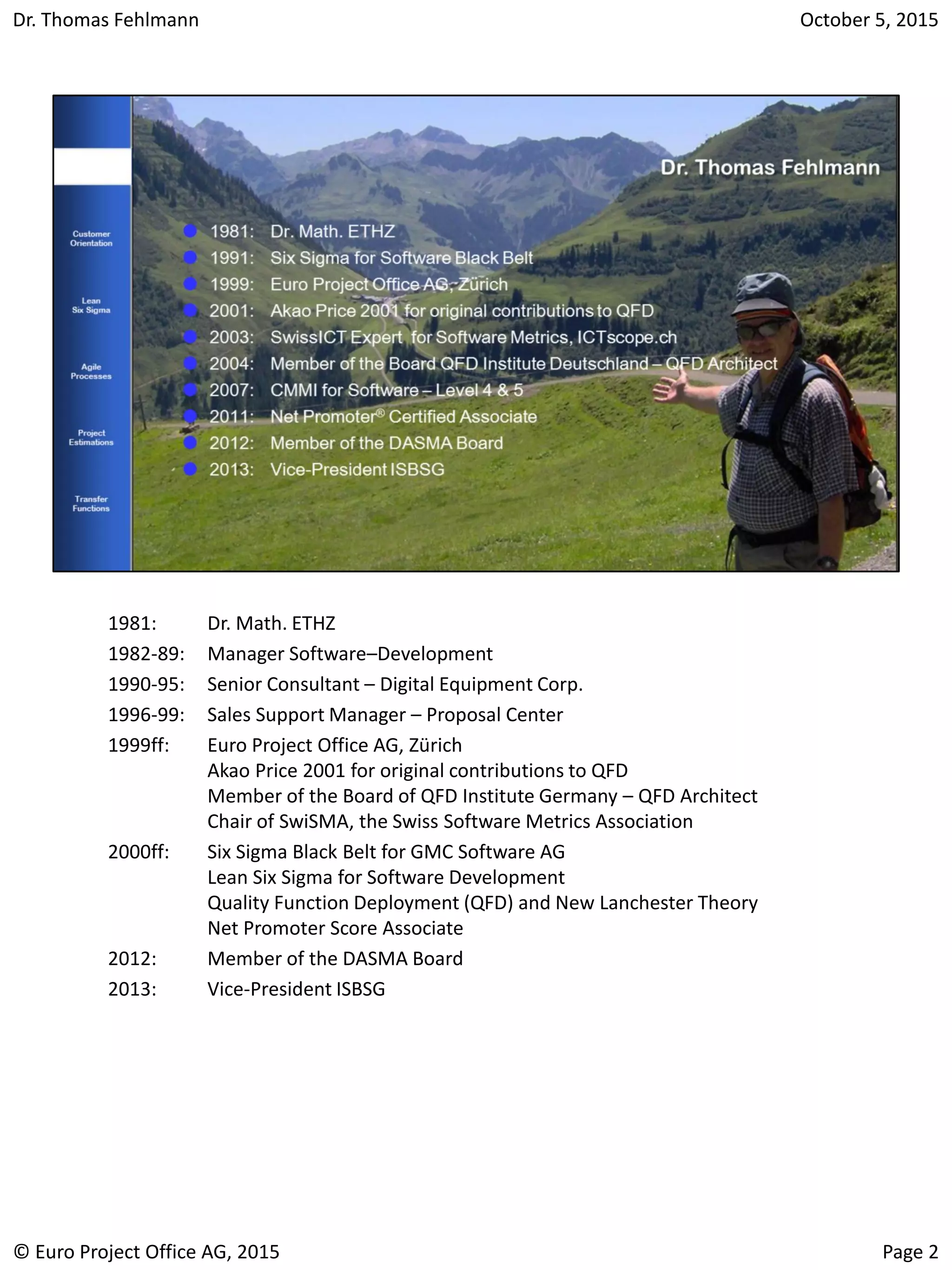 Analytic hierarchy process for pif thomas fehlmann | PDF | Technology ...