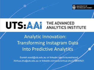 Analytic innovation transforming instagram data into predicitive ...