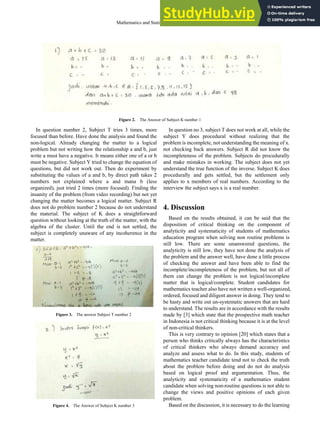 Analyticity And Systematicity Students Of Mathematics Education On Solving Non-Routine Problems ...