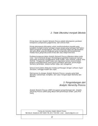 ANALYTIC NETWORK PROCESS: TRAINING | PDF