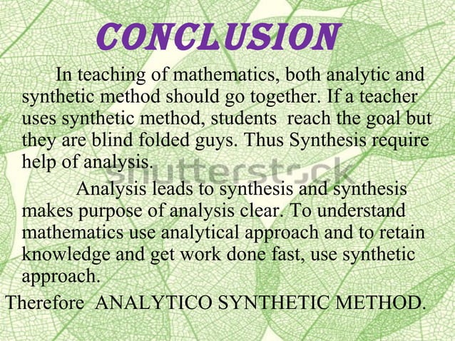 Analytico - synthetic method of teaching mathematics | PPT | Educational Assessment | Education