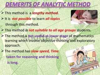 Analytico - synthetic method of teaching mathematics | PPT