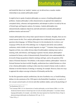 Analytic Philosophy Of Literature Problems And Prospects | PDF